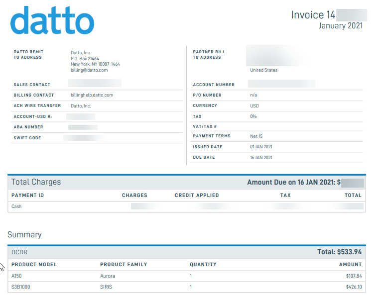 How do I download copies of my invoices from the Datto Partner Portal?
